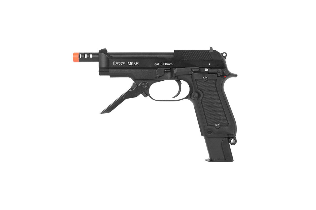 KWA AIRSOFT FULL METAL M93R II GAS BLOWBACK PISTOL W/ 3-ROUND BURST ...