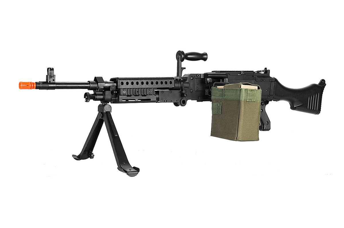 Lancer Tactical Full Metal M240 Airsoft AEG Squad Automatic Machine Gu ...